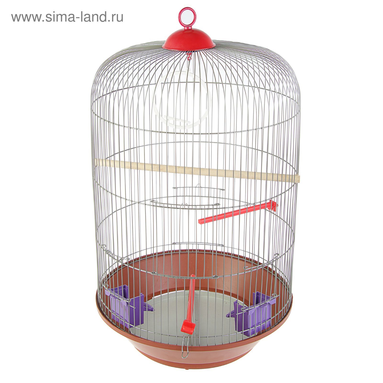 Клетка для птиц круглая, трехярусная сварная, большой поддон, 40 x 77 ...